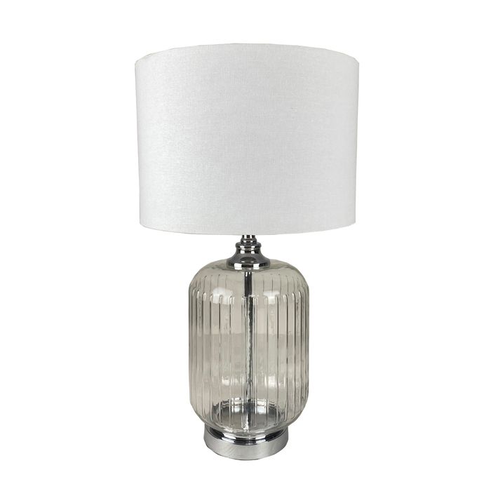 Glass Ribbed White Bloomingdale HTBL251 T/Lamp
