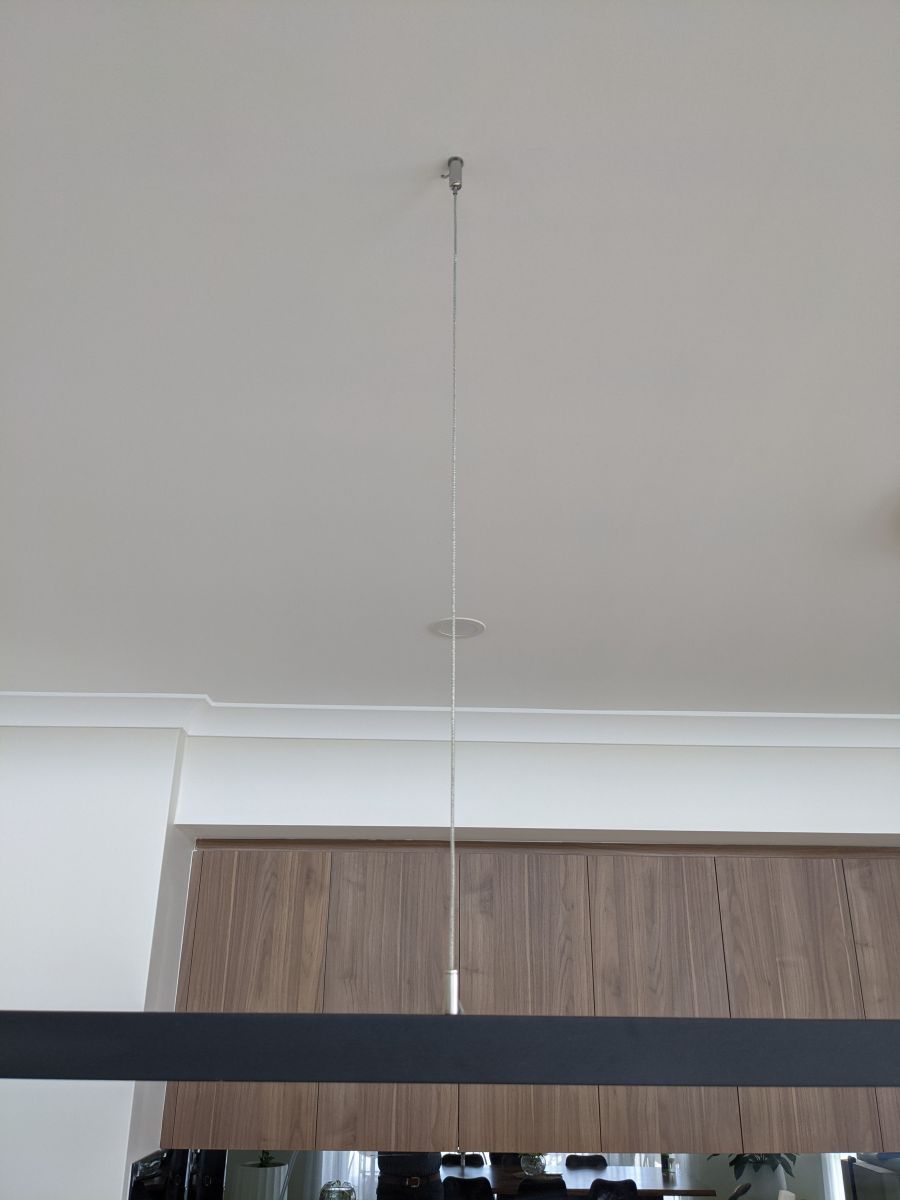 Sleek 2.4m LED Long Linear Pendant Light in Black - Ailia