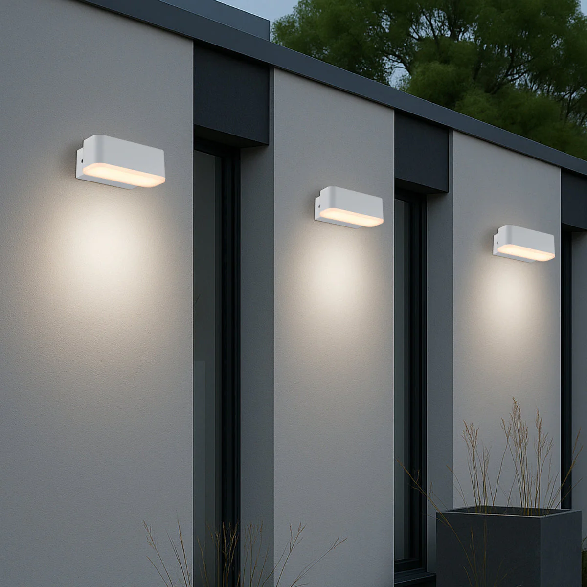 Ziron White Outdoor Bunker Lights - 2 sizes